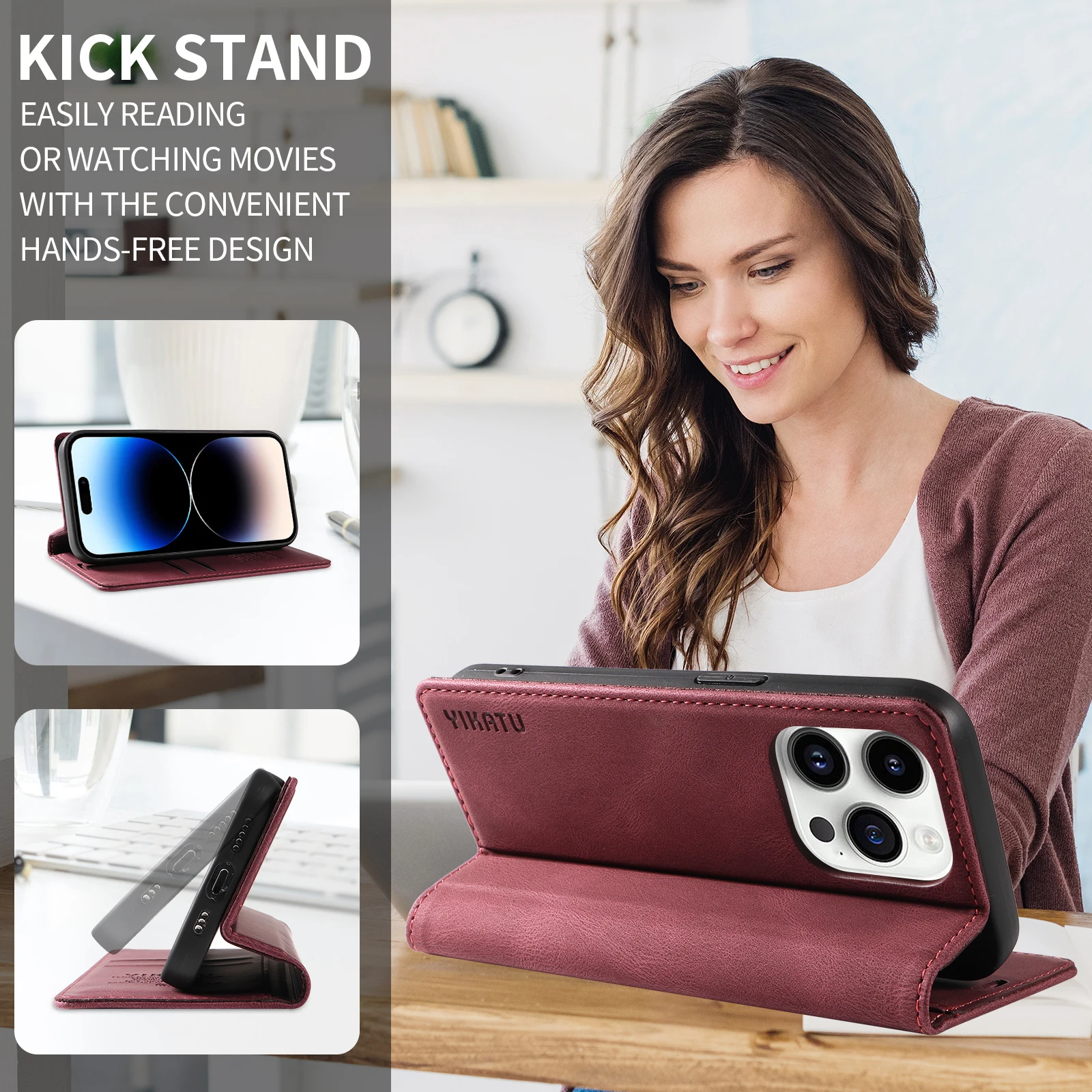 Кожаный флип-чехол с магнитным слотом для телефона для Xiaomi Poco X7 ...