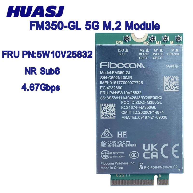FM350-GL 5G NR M.2 Sub6 4*4 MIMO FRU 5W10V25832 для ThinkPad P1 Gen5 ...