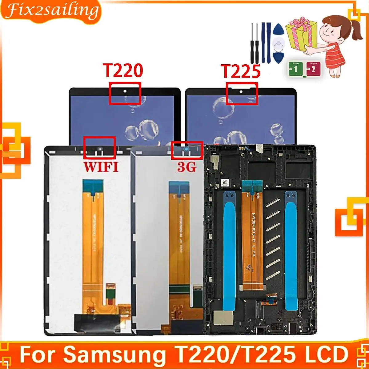 8,7-дюймовый ЖК-дисплей для Samsung Tab A7 Lite 2021 SM-T220 SM-T225 ...