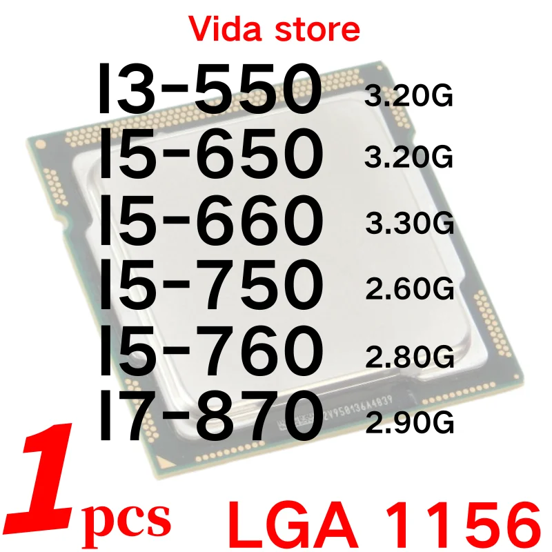 1 шт. LGA1156 I3 550 I5 650 I5 660 I5 750 I5 760 I7 870 Quad Core I3-550 I5-650 I5-660 I5-750 I5 ...