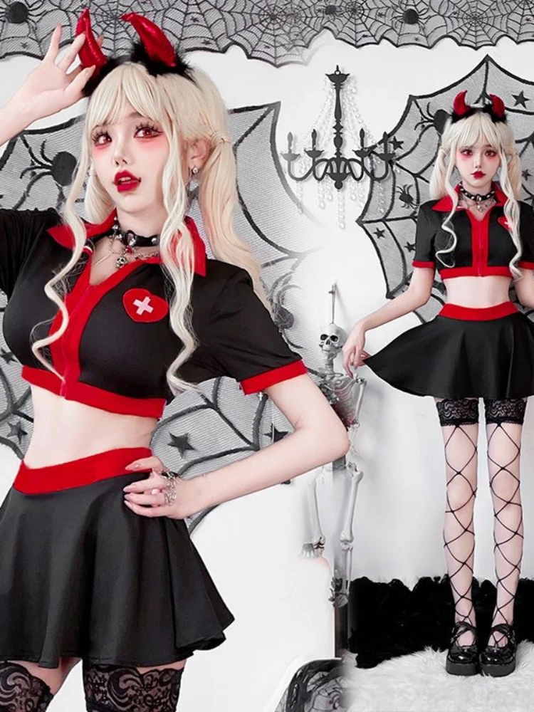 Женский костюм на Хэллоуин, костюм медсестры, косплей, темное ...