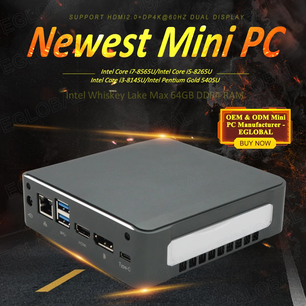 Eglobal Mini PC Windows10 Intel i7-10510U I5-10210U 2*DDR4 M.2 Nuc ...