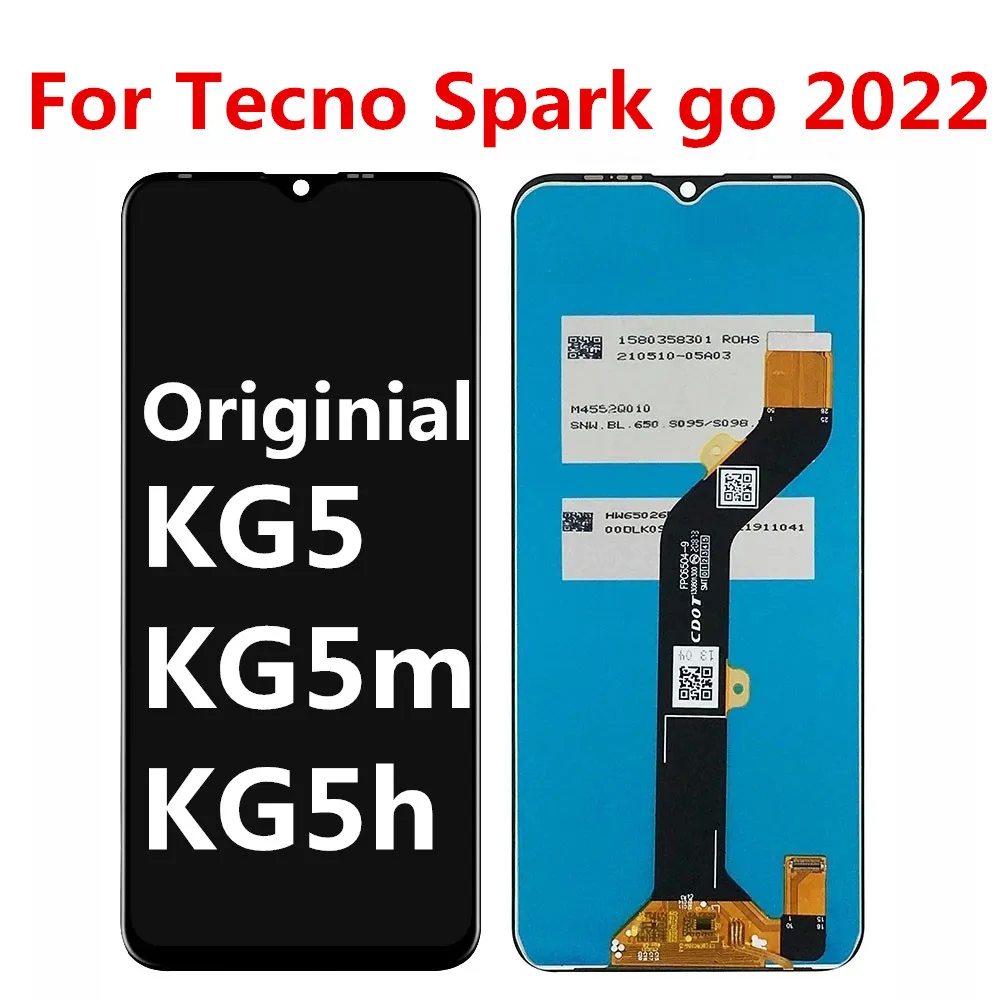 Оригинальный ЖК-дисплей для Tecno Spark Go 2022 KG5 KG5M KG5H, экран, сенсорная панель ...