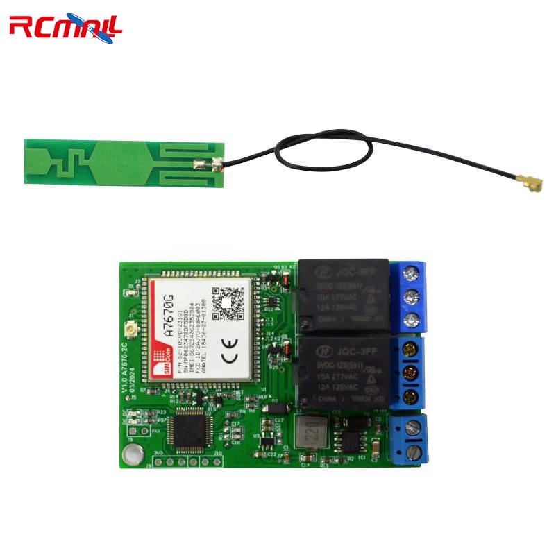 RCmall 4G-2-канальный релейный модуль A7670G SMS-контроллер управления ...
