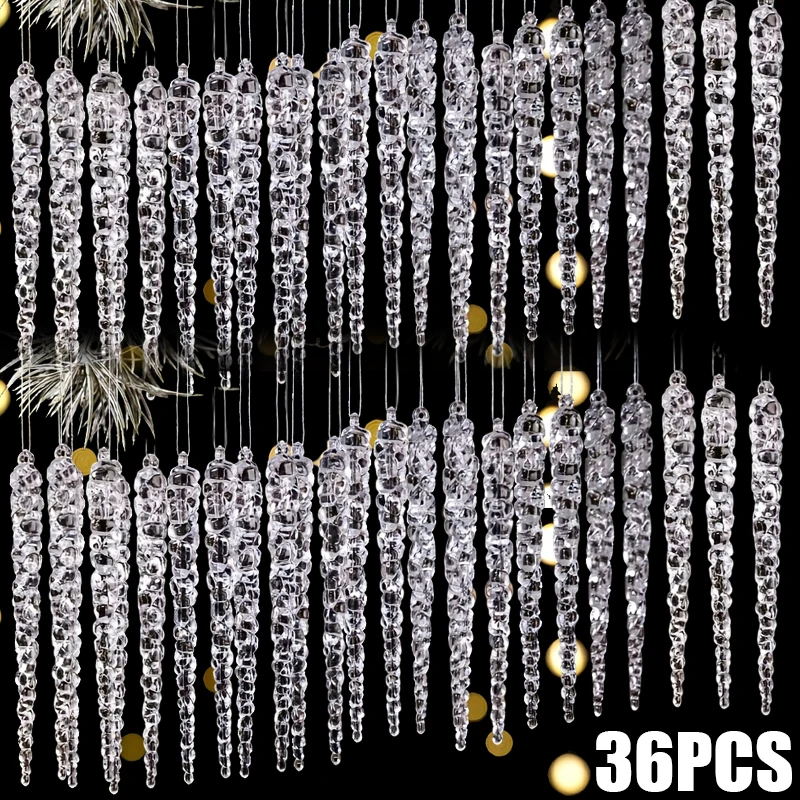 Рождественская прозрачная акриловая сосулька | AliExpress