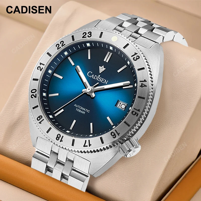 Часы мужские механические с сапфировым стеклом, 100 м | AliExpress