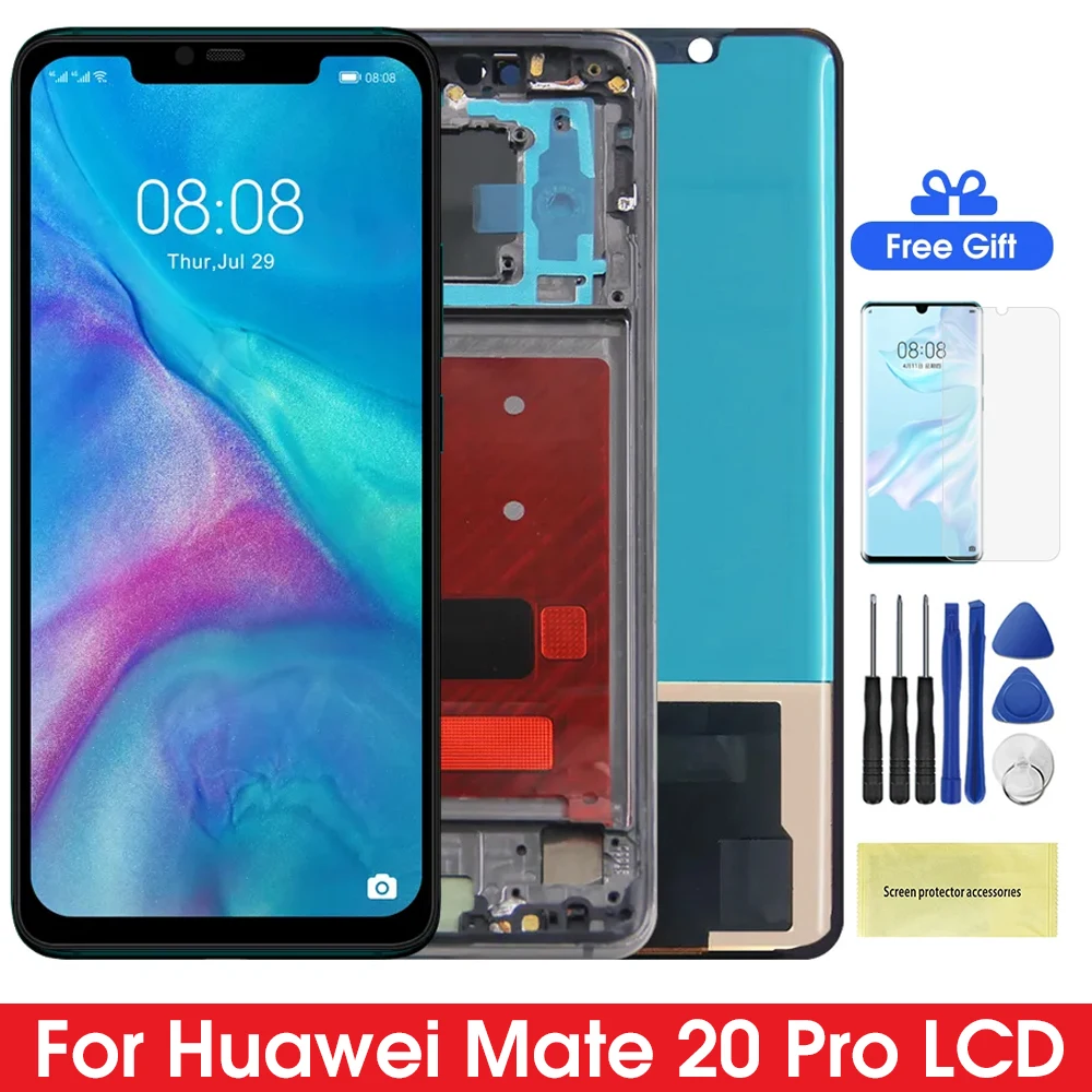 TFT-экран с рамкой для Huawei Mate 20 Pro, для Huawei Mate 20 Pro LYA ...