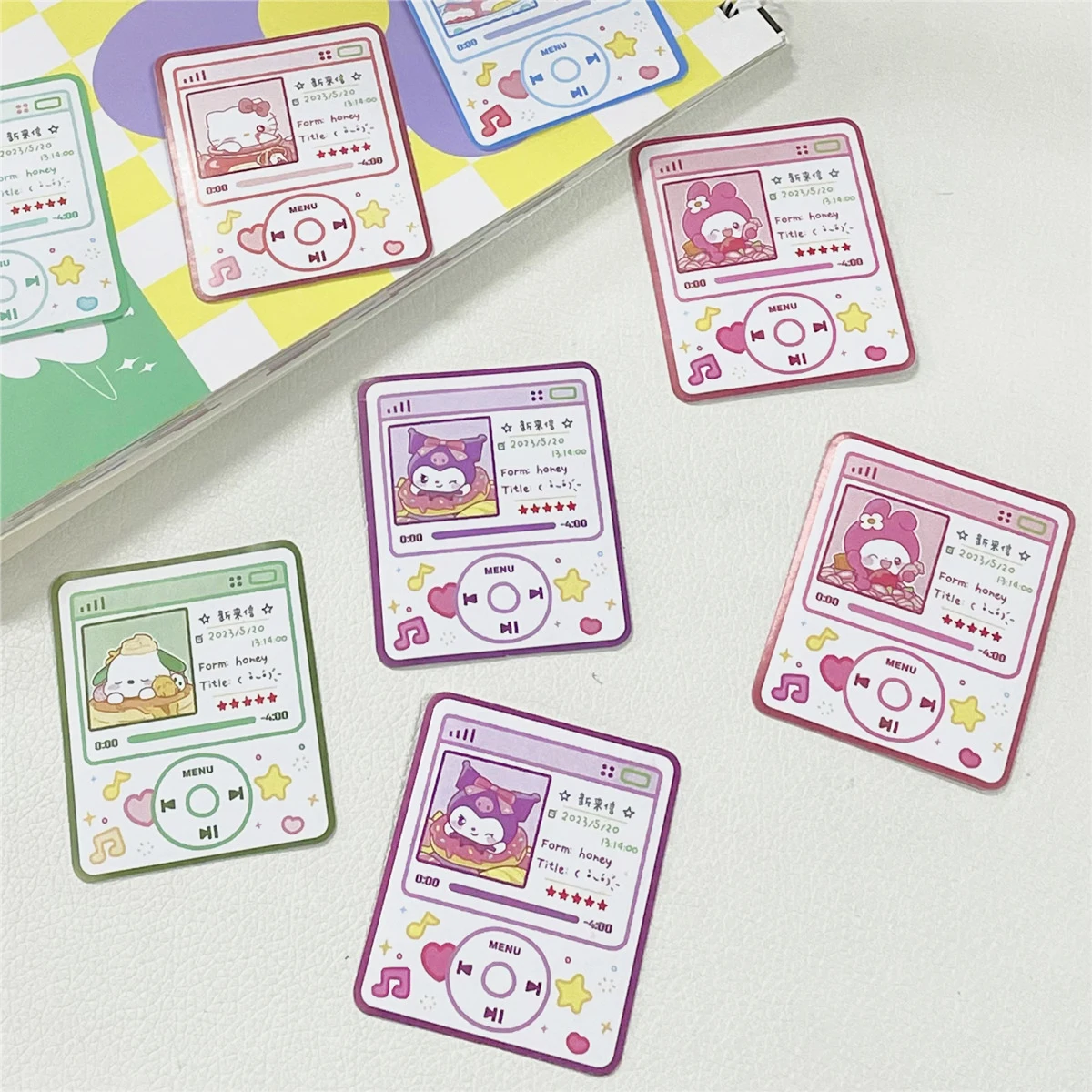 20Pcs Sanrio MP3 Sealing Sticker Kuromi Anime Kawaii My Melody Cute ...