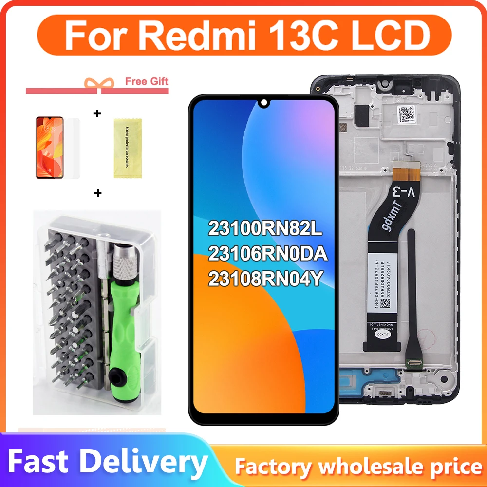 6,74 "для Xiaomi Redmi 13C ЖК-дисплей, сенсорный экран с рамкой ...
