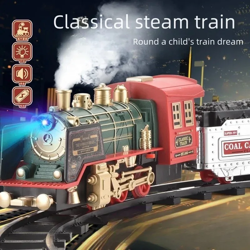 Electric Train Rail Car Simulation Retro Steam Train Model Kids High ...