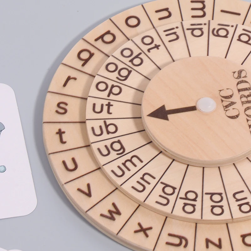 Wooden Reading Blocks Consonant Vowel Spelling Game Flash Cards ...