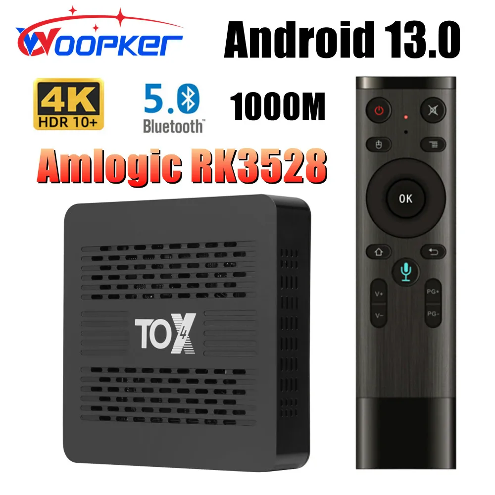 Смарт ТВ-бокс Woopker TOX4 RK3528 Android 13 4 ГБ 32 ГБ BT5.0 AV1 1000M LAN 2,4G 5,8G | AliExpress