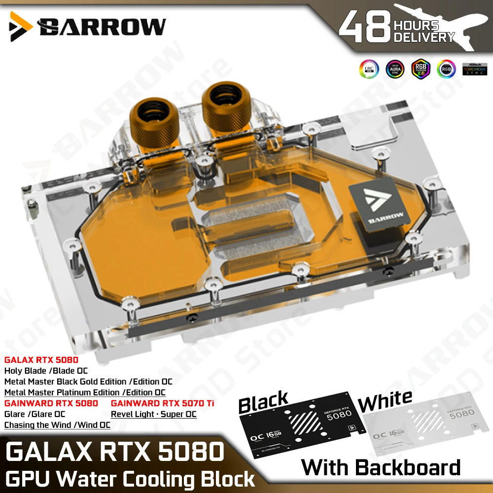 BARROW BS-GAM5080-PA Блок водяного охлаждения для GALAX RTX 5080 ...