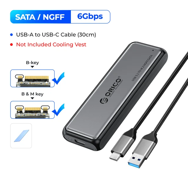 ORICO NVMe SATA алюминиевый M.2 SSD корпус 10 Гбит/с инструмент ...