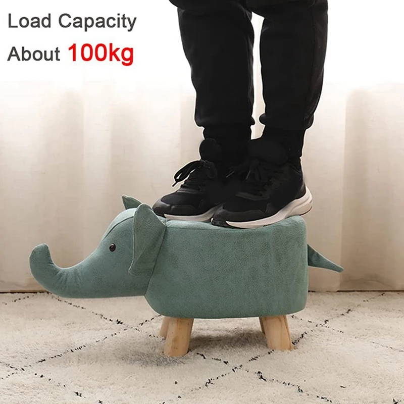 Small Footstool For Children, Elephant Animal Shape, Footstool With 4 ...