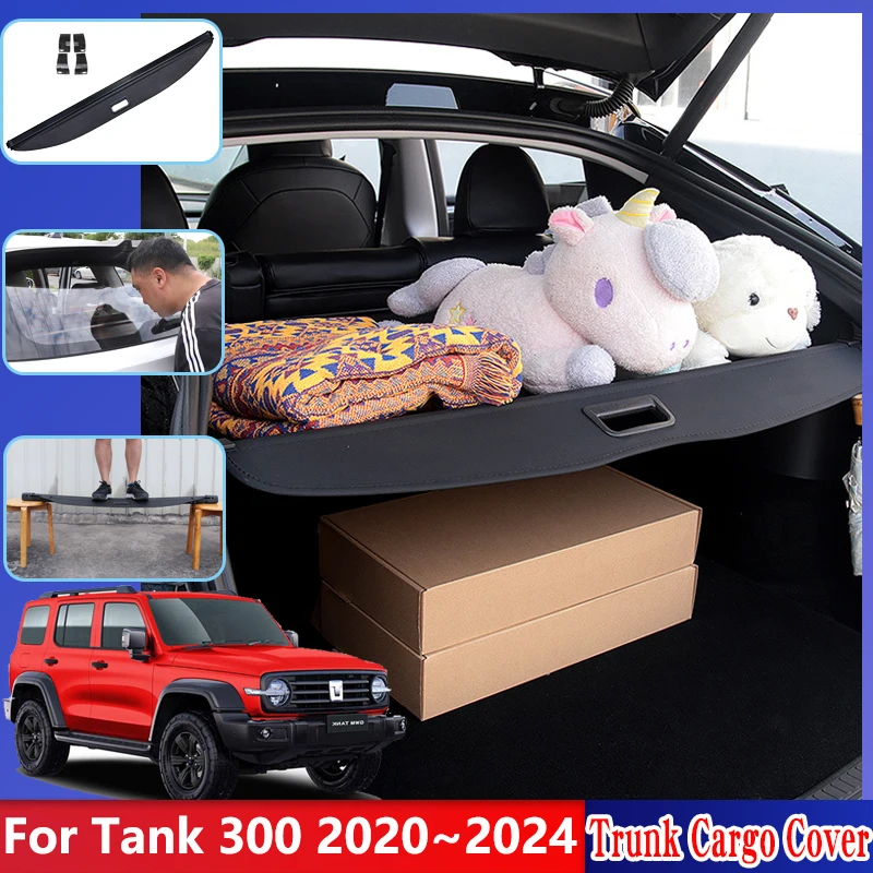 Trunk Cargo Cover For GWM Wey Tank 300 Accessories 2020 2021 2022 2023 ...