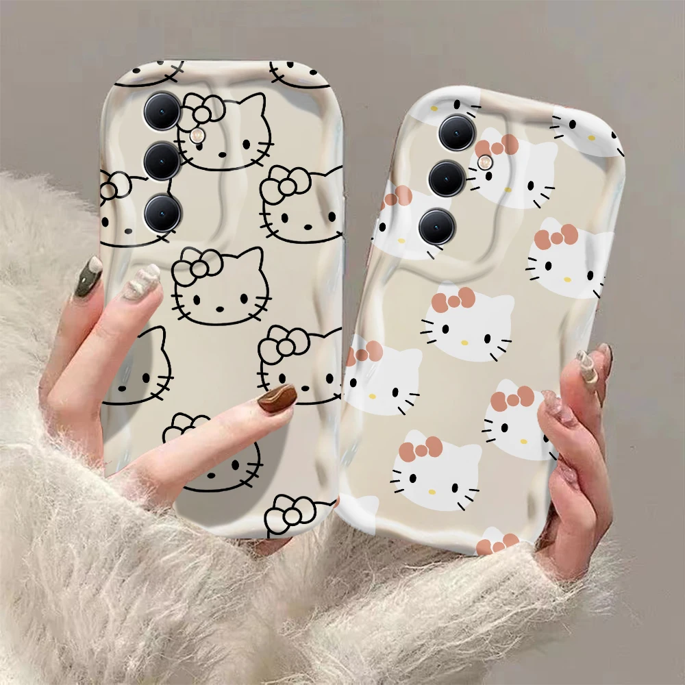 Sanrios Hello Kitty крутой 3D волнистый чехол для Samsung A73 A72 A71 A55 A54 A53 A35 A34 A33 ...