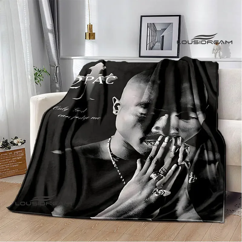 2PAC hip -hop singer fashion printed blanket warm bed blankets soft and ...