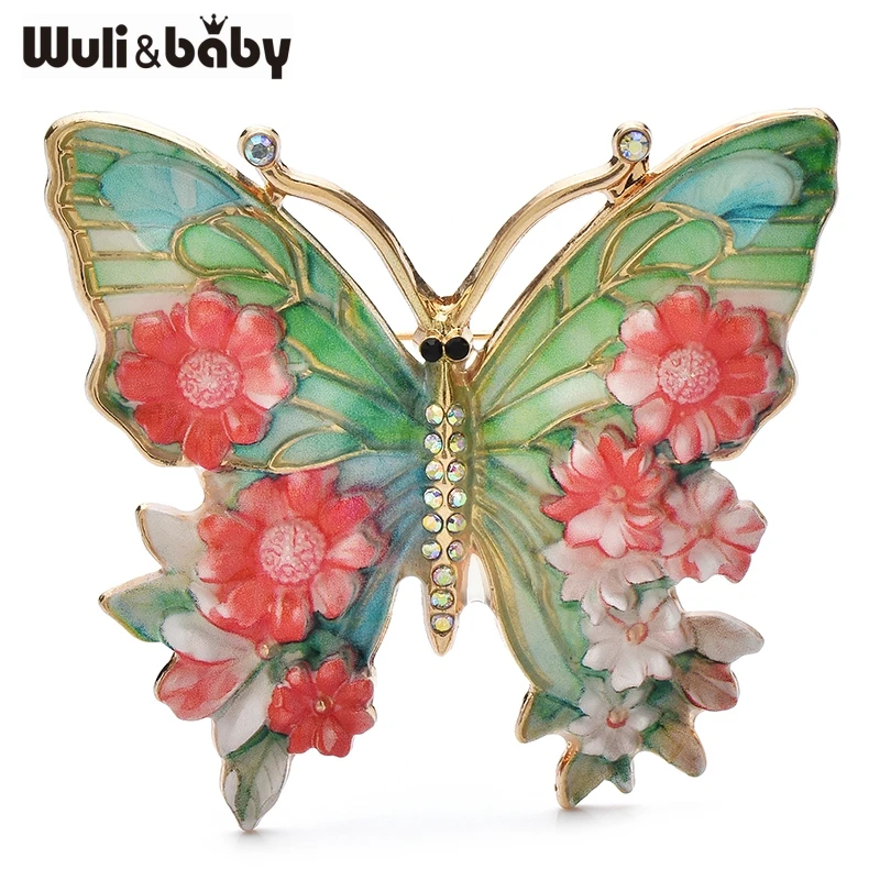 Wuli&baby винтажные броши-бабочки с большим цветком | AliExpress