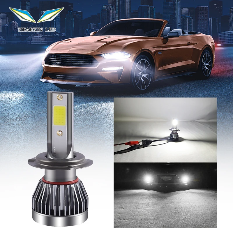 2 шт. 72 Вт H4 Hi/Lo H1 H7 COB LED H11 HB4 9006 Автомобильные фары ...