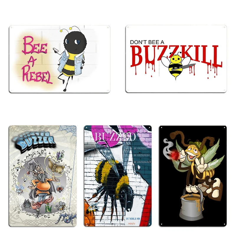Металлическая табличка Don't Be A Buzzkill Bumble Bee | AliExpress