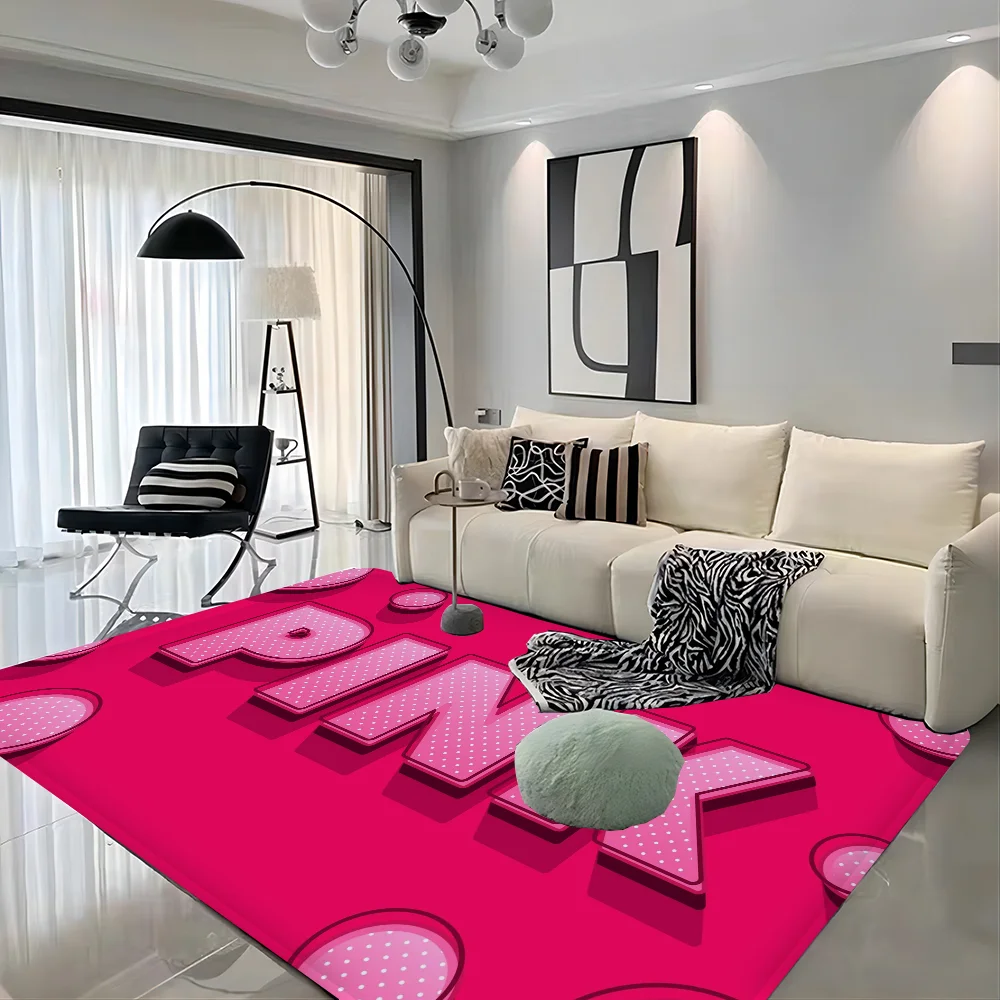 PINK Bathroom Mat Kids Room Bedroom Decoration Balcony Anti-Slip ...