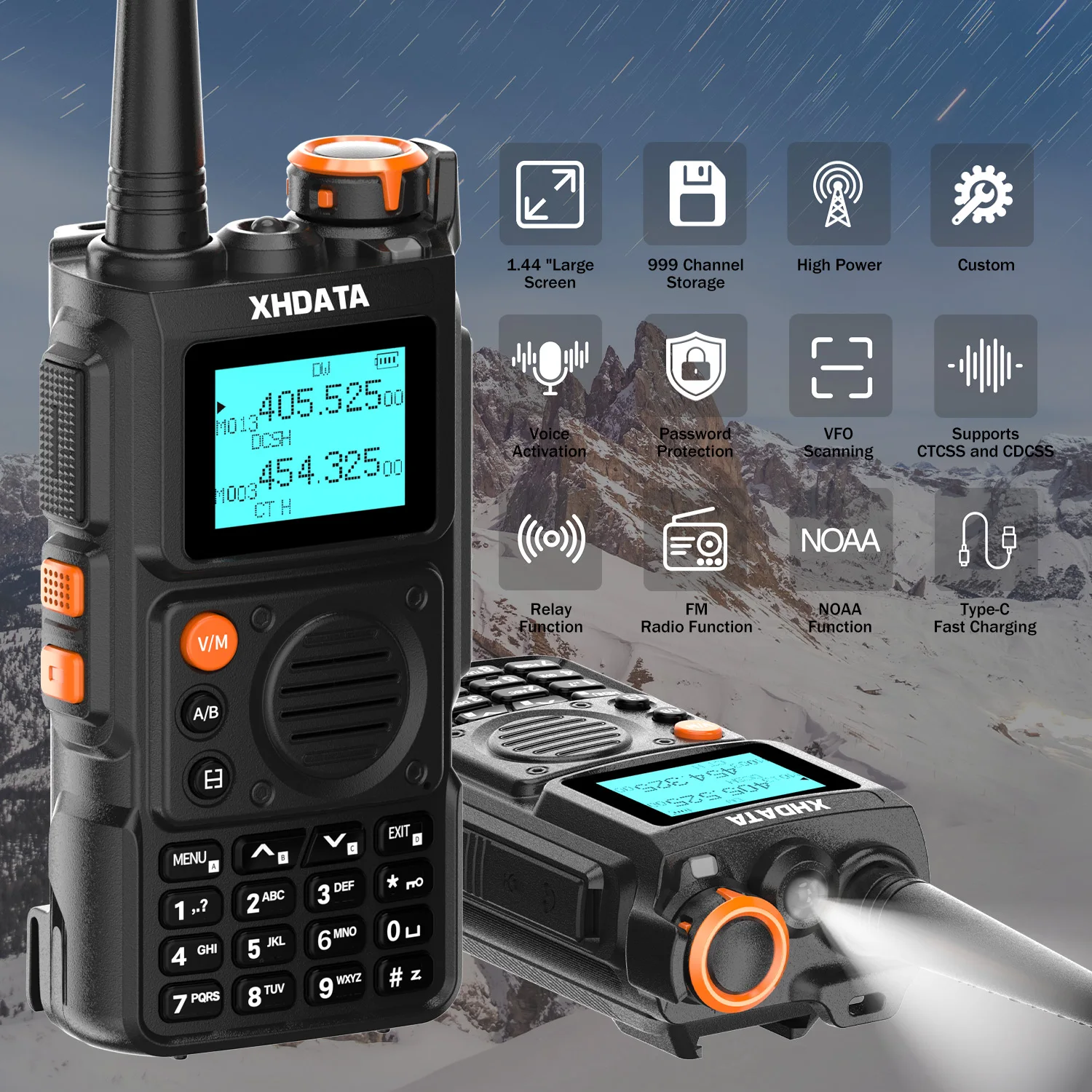 Рация XHDATA E-100 UHF/VHF 3000 мАч | AliExpress