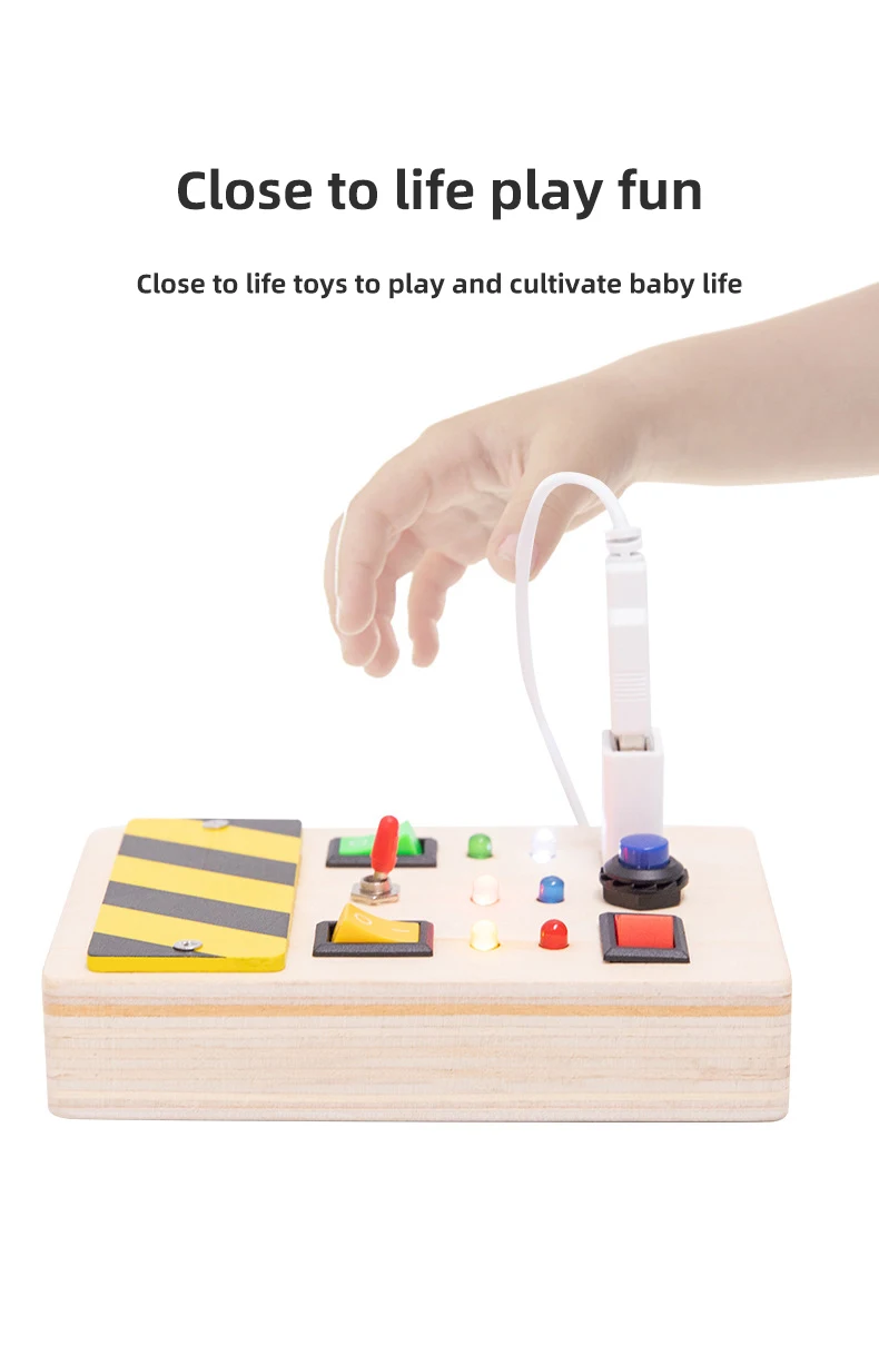 Montessori Busy Board Accessories Electrical Socket LED Light Switch ...