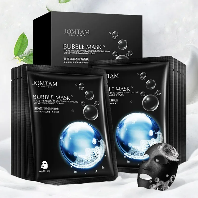 Прозрачная пузырьковая маска для лица с черной морской солью NoEnName ...