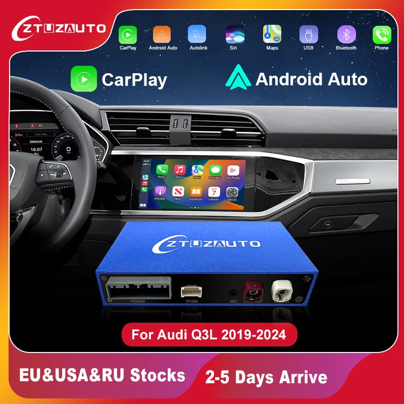 Беспроводной интерфейс CarPlay Android Auto для Audi Q3L MIB3 2019-2024 Mirror Link AirPlay ...