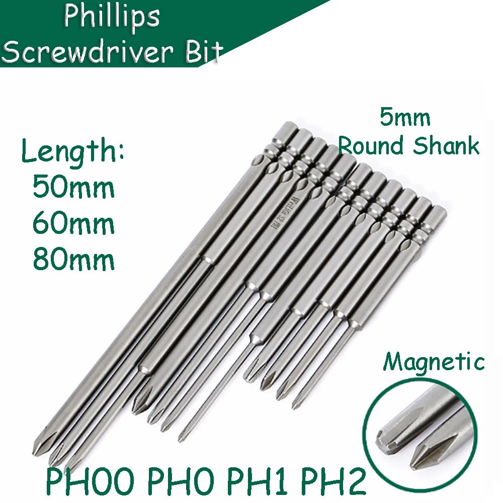Магнитная бита отвертки Phillips PH00~PH2 S2 50/60/80 мм | AliExpress