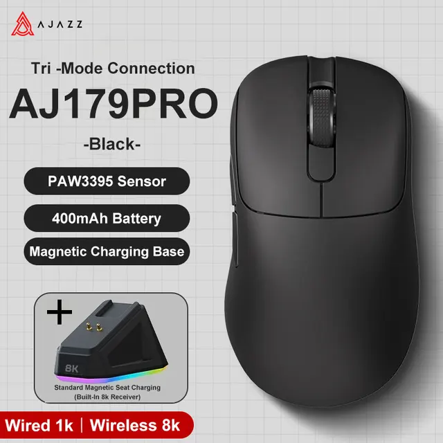 Ajazz AJ179 PRO PAW3395 Беспроводная игровая мышь | AliExpress