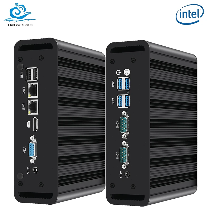 Helorpc Mini PC Barebone Kit DDR3/DDR4 SSD RS232/485 Поддержка Dual ...