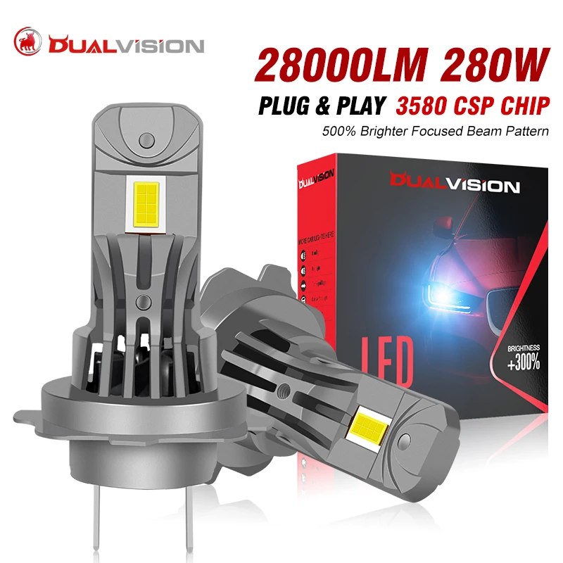 Dualvision H7 светодиодный фары 28000LM Дальний свет ближний свет ...