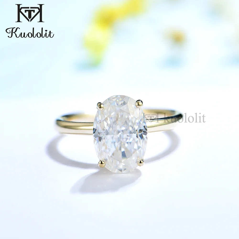 Женское кольцо с желтым золотом kuolit 3.5CT | AliExpress