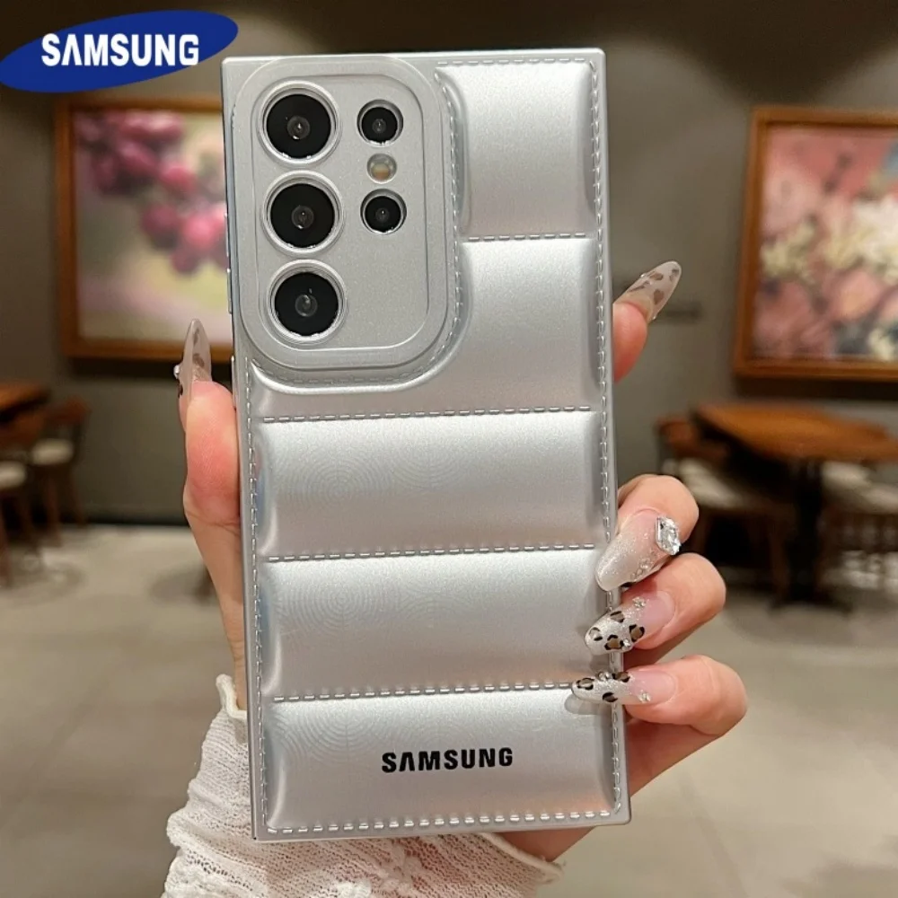 Официальный мягкий пуховик для Samsung Galaxy S25 S24 S23 Ultra S22 ...