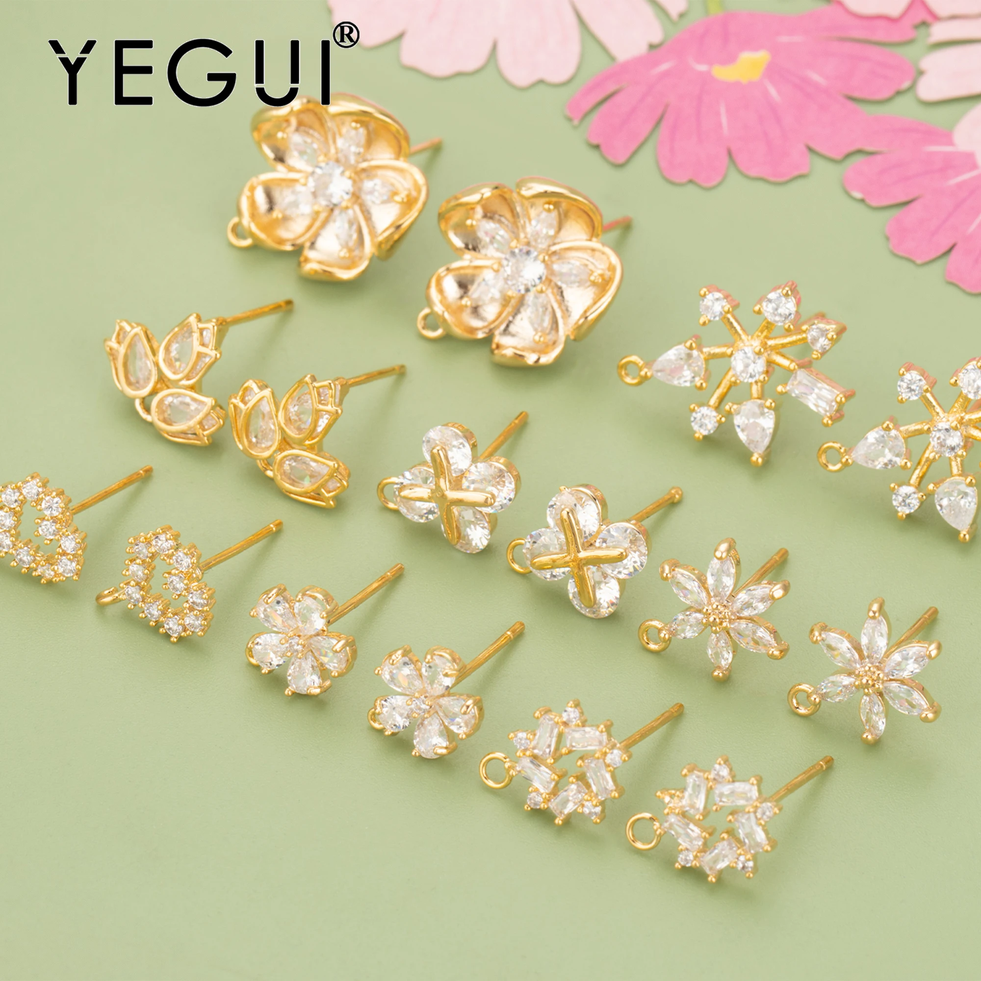 Комплект для изготовления сережек YEGUI MC51 | AliExpress