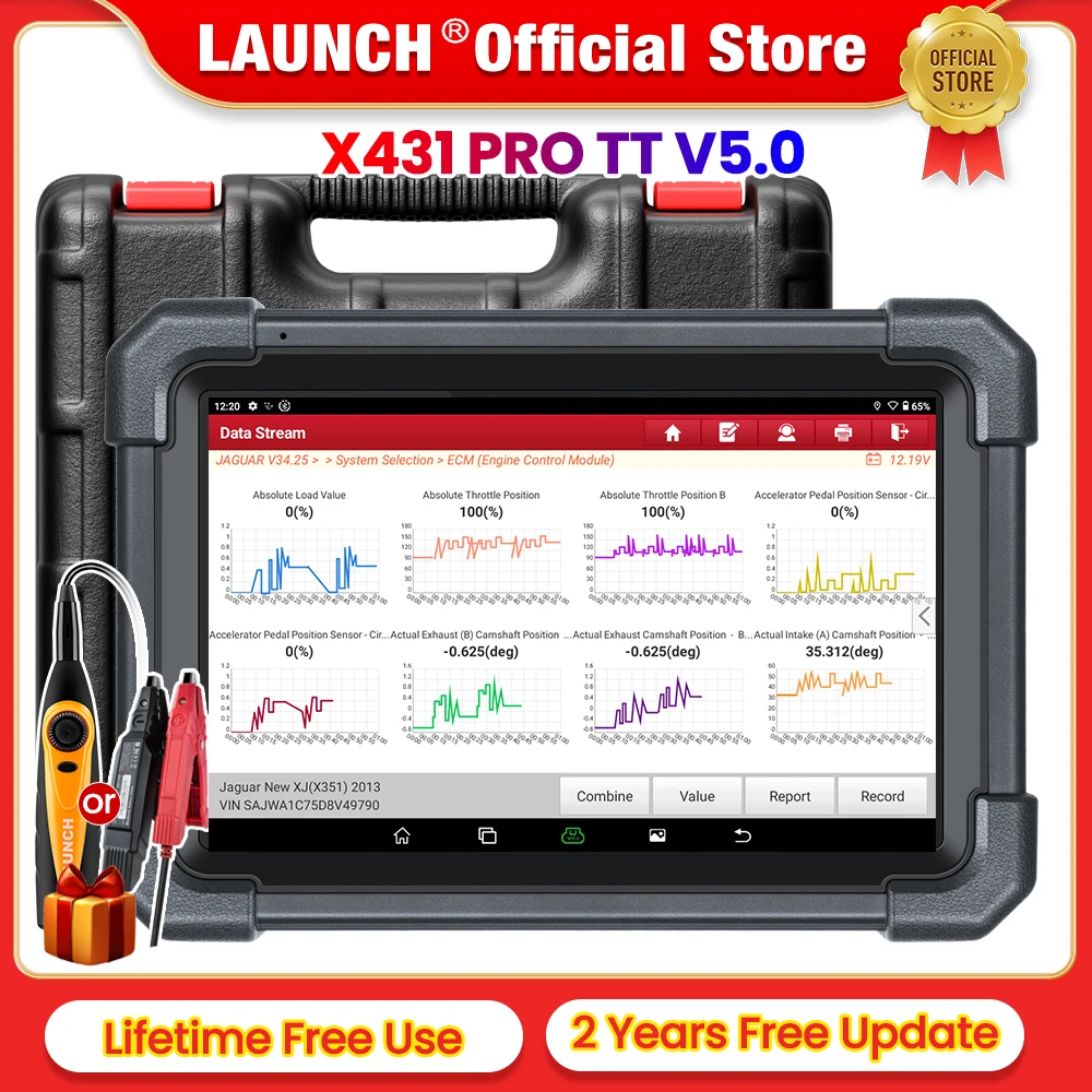 LAUNCH X431 PRO TT V5.0 с DBScar VII VCI Автомобильная полная диагностика системы CAN FD/DOIP 37 ...