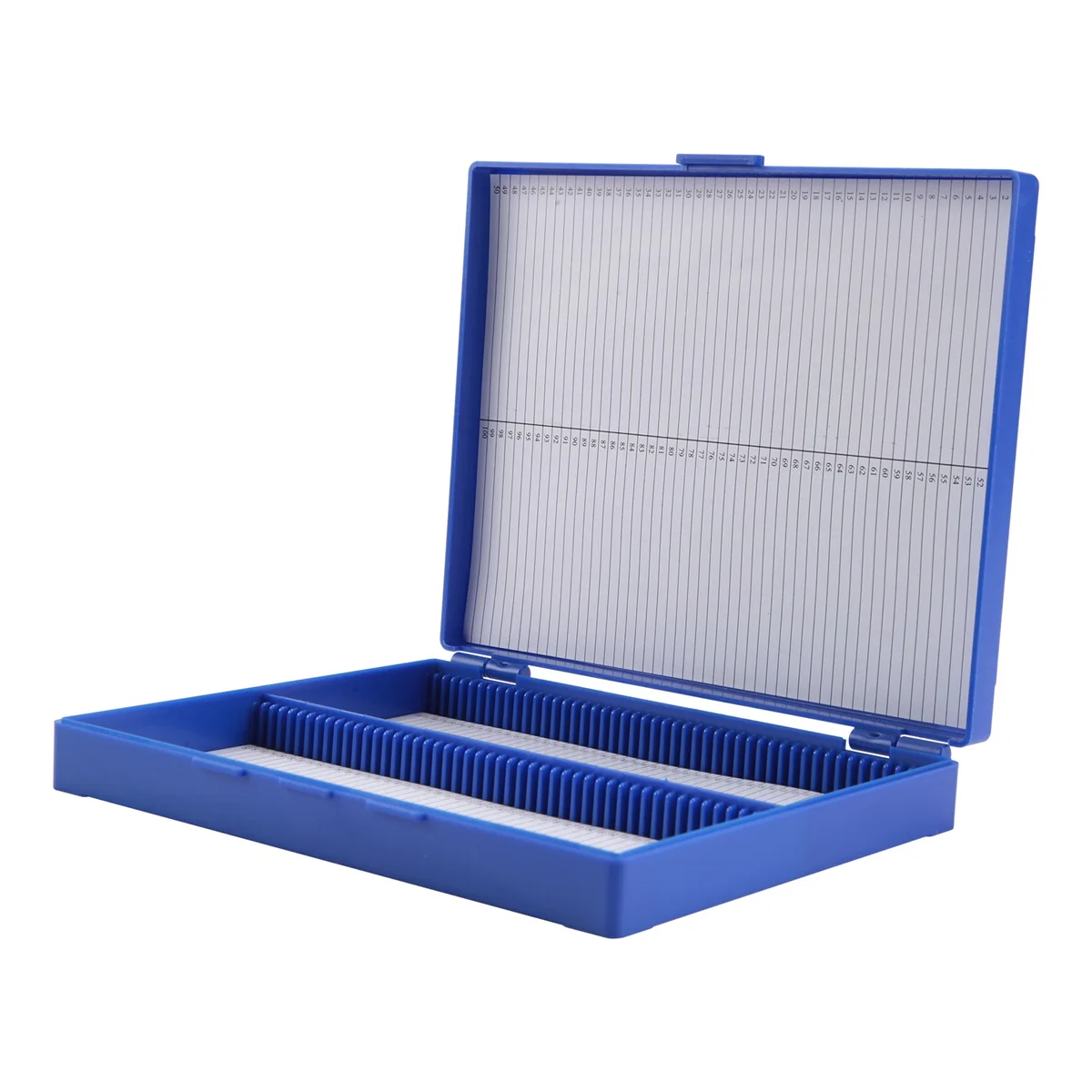 Royal Blue Plastic Rectangle Hold 100 Microslide Slide Microscope Box ...
