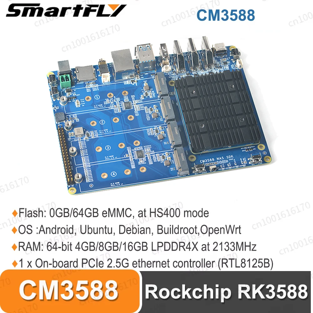 Обчислительный модуль CM3588 Комплект NAS Rockchip RK3588 Плата разработки SoC Встроенный ...