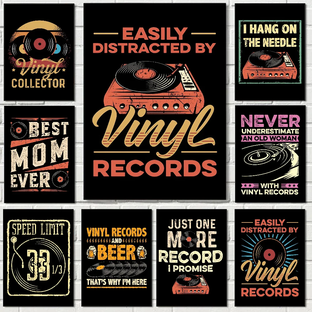 Classic Niche Vintage Vinyl Music Lover Poster Stickers Art Wall Murals ...