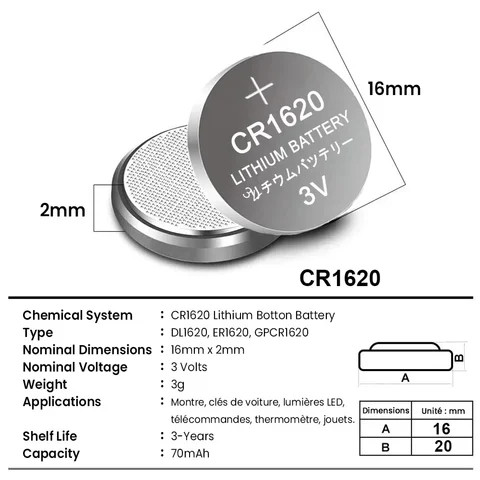 Cr1620 batteries AliExpress