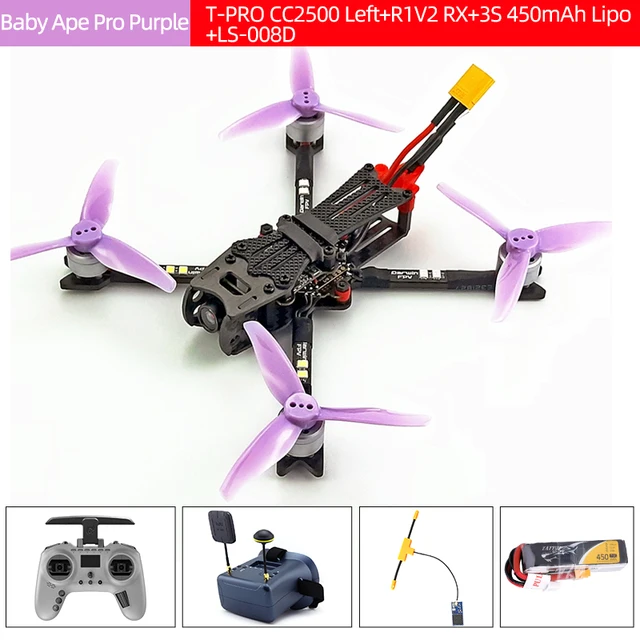 DarwinFPV Baby Ape Pro 3" 2-3S Caddx Ant Purple RTF Jumper T-Pro CC2500 ...