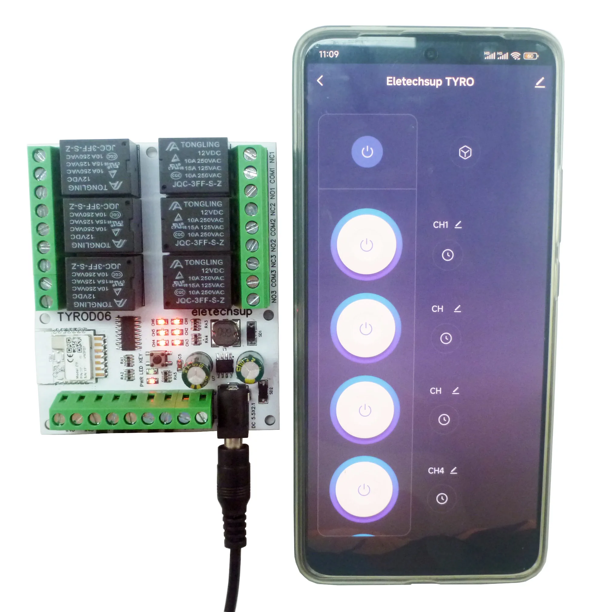 RF Remote Control IOT Switch NPN IN Dry Contact Out Tuya Smart Life APP ...