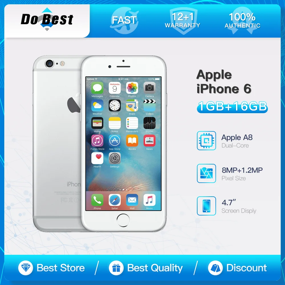 Смартфон Apple iPhone 6, 1/16ГБ, 1/32ГБ, 1/64ГБ, global, Б/у | AliExpress