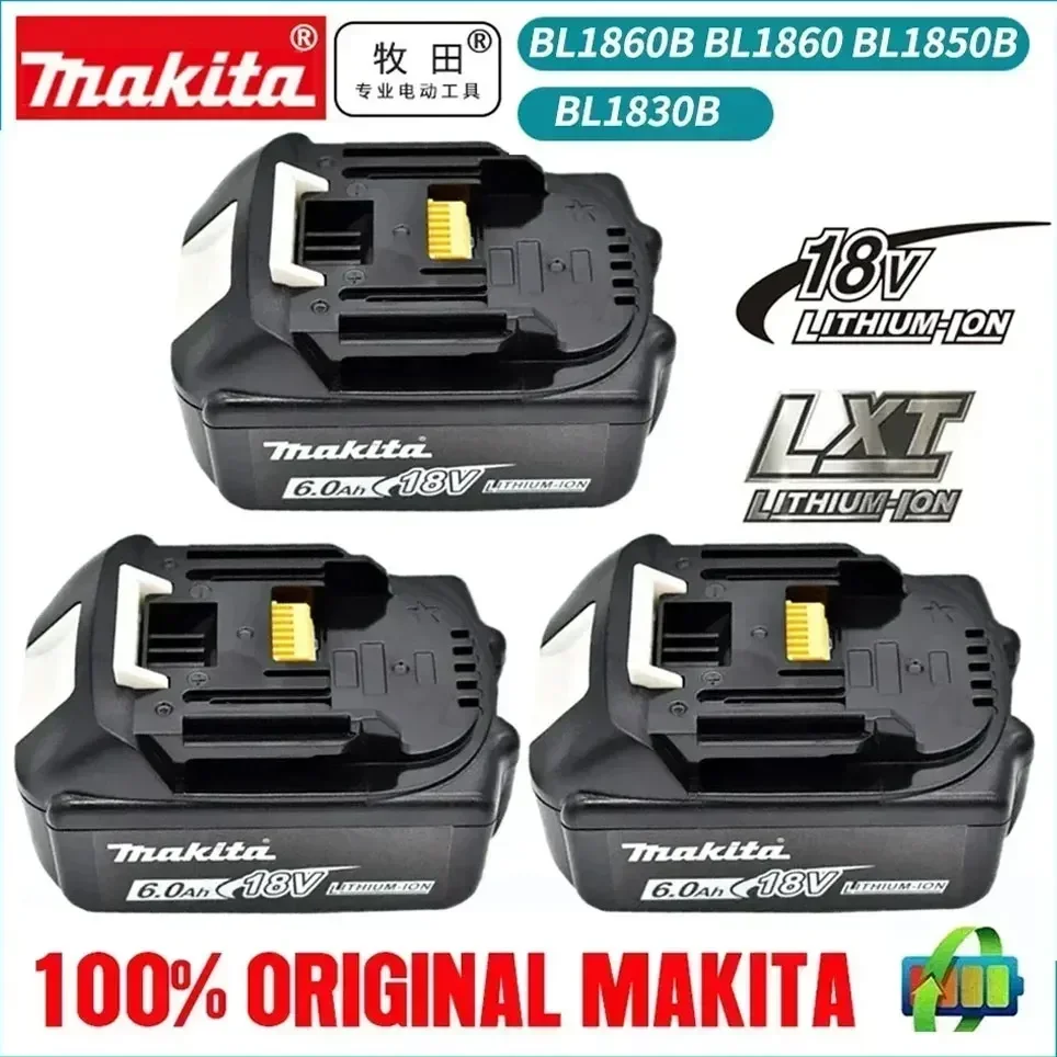 Оригинальный аккумулятор Makita 6 Ач/5 Ач для электроинструмента Makita 18 В BL1830B BL1850B ...