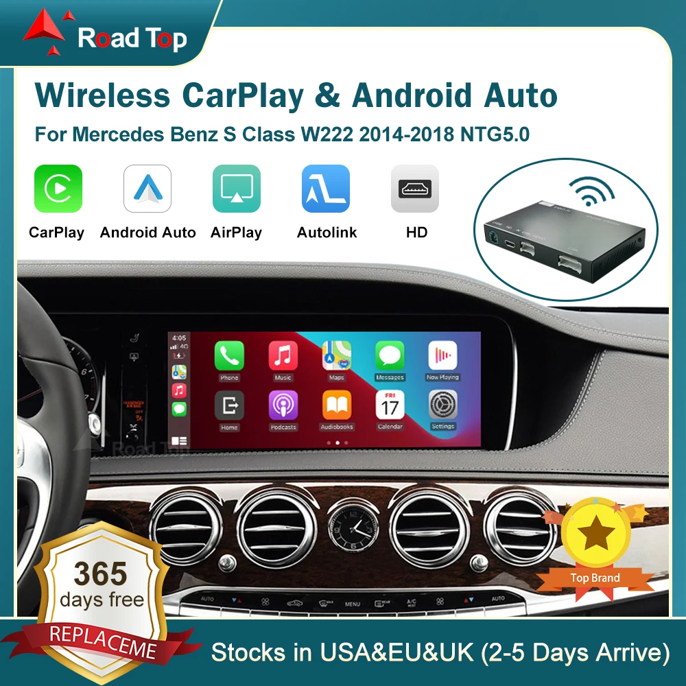 RoadTop Wireless CarPlay для Mercedes Benz GLC W204 S Class W222 2014-2018 с Android Auto Mirror ...