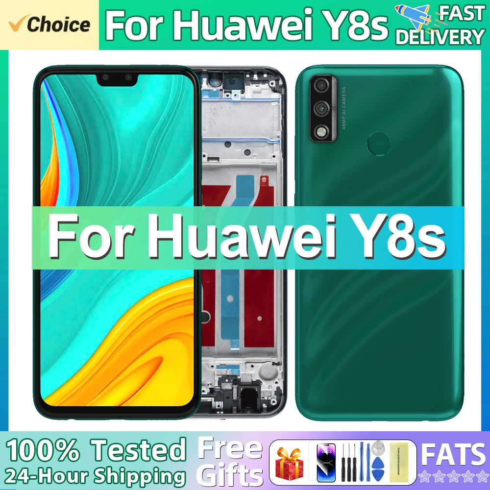 OLED-дисплей для Huawei Y8S 6,5-дюймовый ЖК-экран с рамкой, сенсорный ...