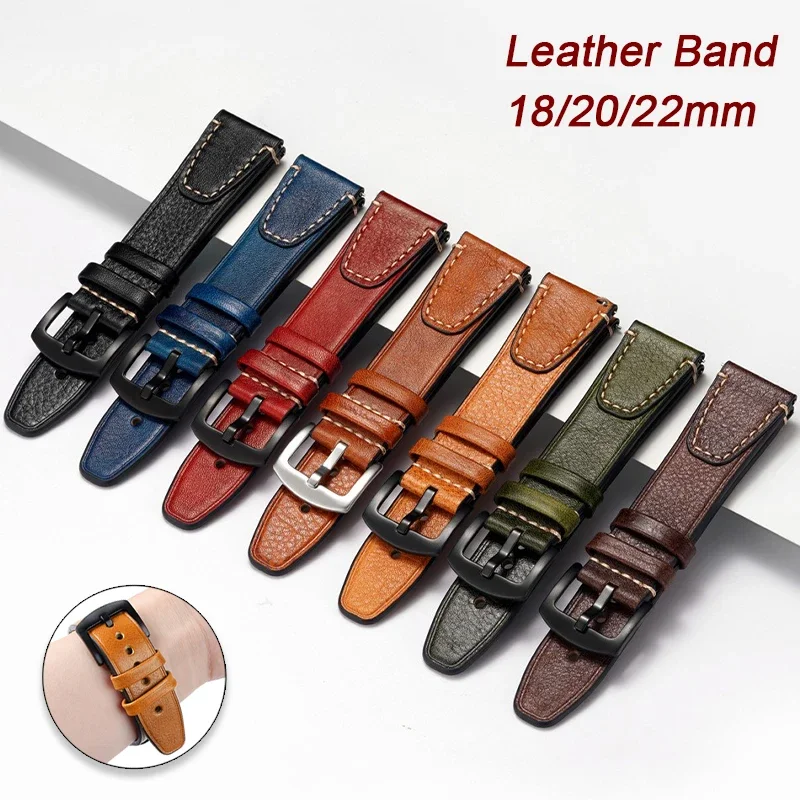 Кожаный ремешок HQstrap для Seiko и Rolex | AliExpress