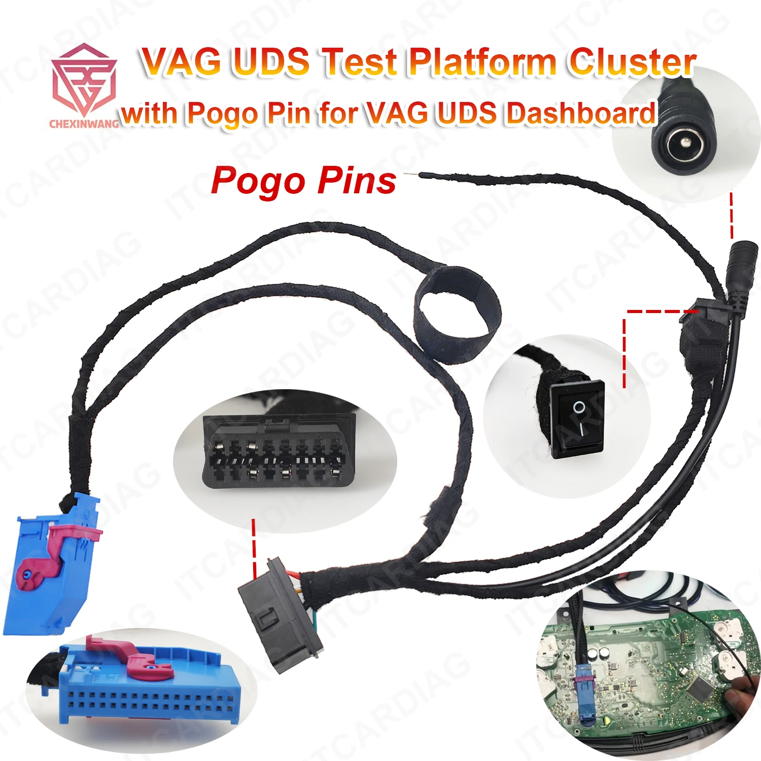 Кабель тестовой платформы с Pogo Pin для приборной панели VAG UDS ...